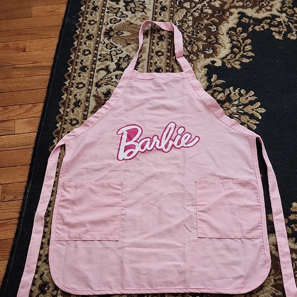 Barbie | Accessories | Barbie Pink Apron With Logo Pockets Adjustable ...